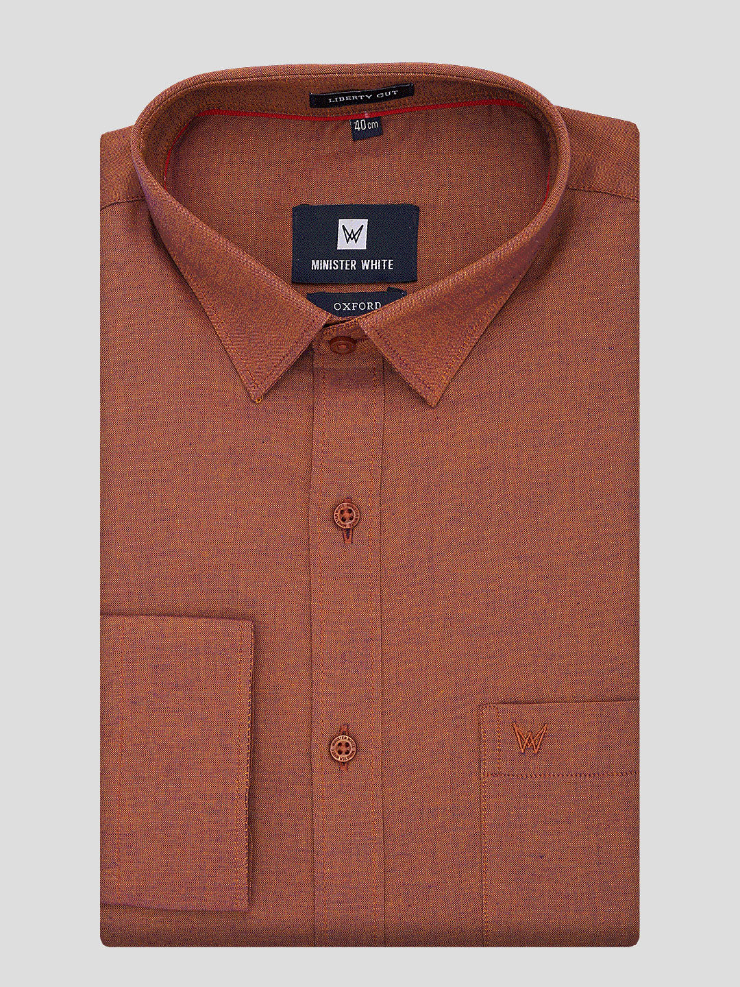 Buy Men's Cotton Regular Fit Rust Color Shirt Online – ministerwhite.com